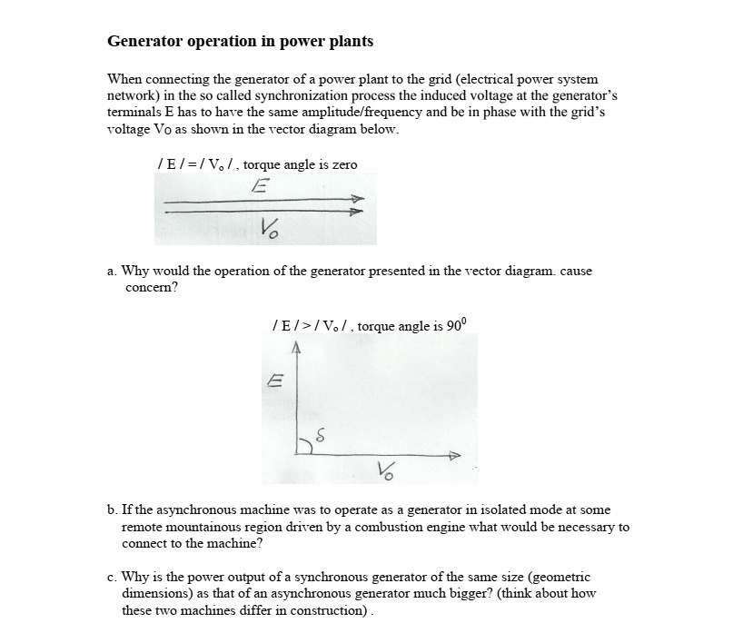 Generator operation in power plants When connecting the generator of a ...