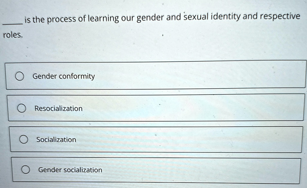 is the process of learning our gender and sexual identity and ...