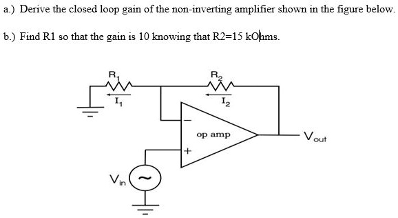 SOLVED: a. Derive the closed-loop gain of the non-inverting amplifier ...