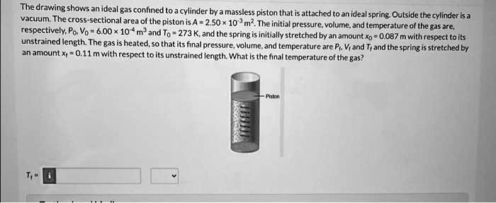 SOLVED: The drawing shows an ideal gas confined to cylinder by a massless piston that is ...