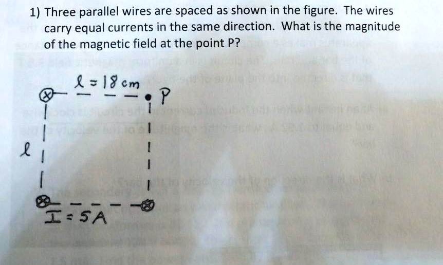 SOLVED: Three parallel wires are spaced as shown in the figure: The ...