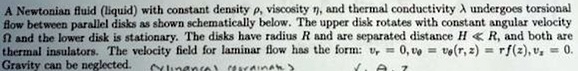 A Newtonian fluid (liquid) with constant density ρ, viscosity η, and thermal conductivity λ ...