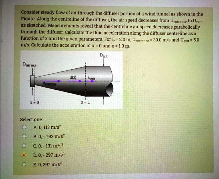 Consider steady flow of air through the diffuser portion of a wind ...