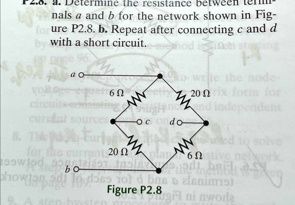 P2.8. a. Determine the resistance between terminals a and b for the ...