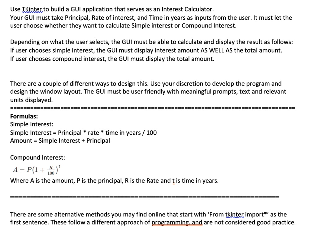 Solved Do Not Use From Tkinter Import To Make This Program Use Tkinterto Build A Gui
