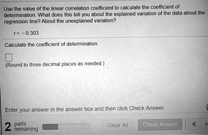 Solved Use The Value Of The Linear Correlation Coefficient To