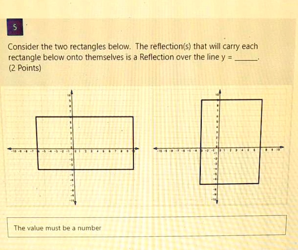 SOLVED: Consider the two rectangles below: The reflections that will ...