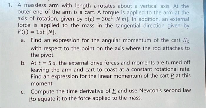 draw diagram and free body diagram massless arm with length l rotates ...