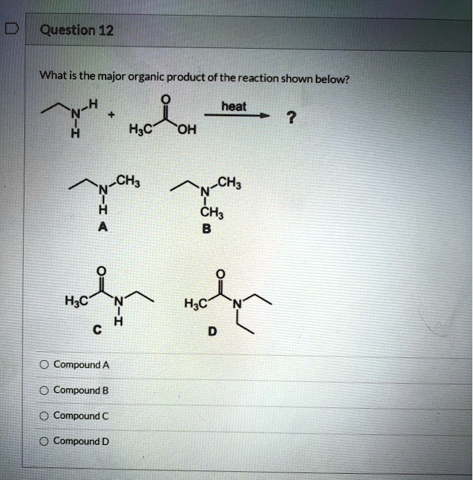 SOLVED: What is the major organic product of the reaction shown below? heat H2SO4 OH CH3 CH3 ...