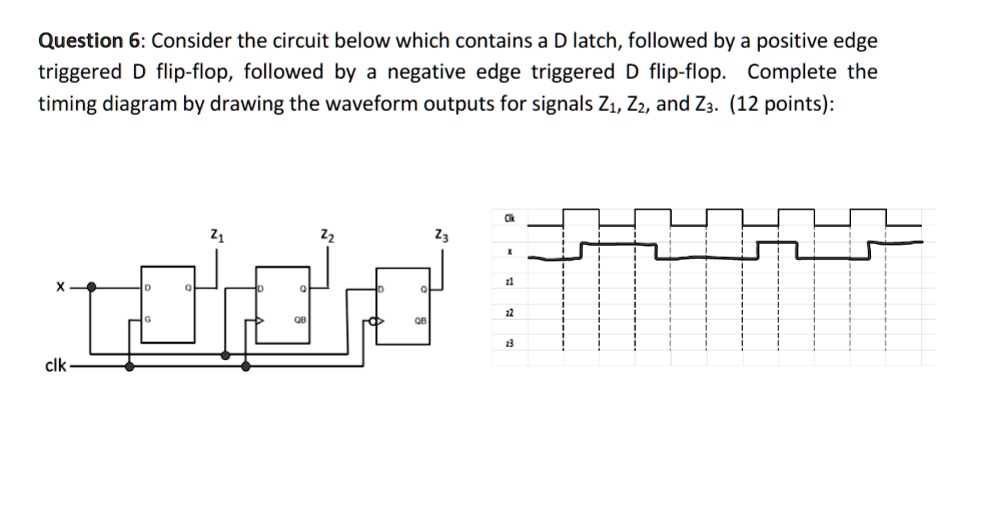 Question 6: Consider the circuit below which contains a D latch ...
