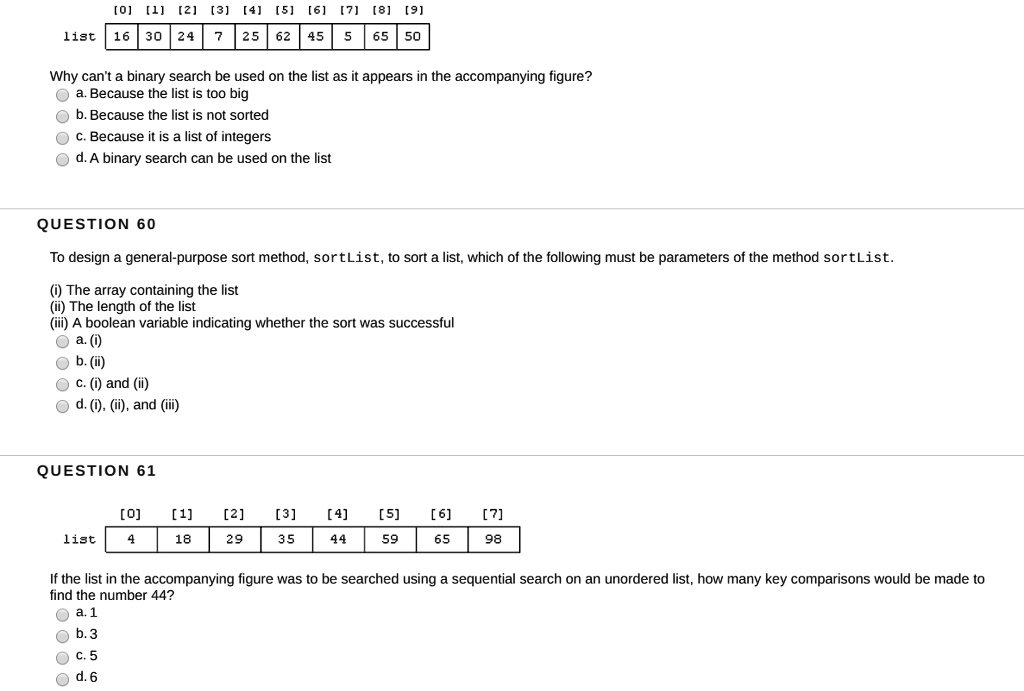 SOLVED: [0] [1] [2] [3] [4] [5 [6] [7] [8] [9] list L 65 50 Why can't a ...