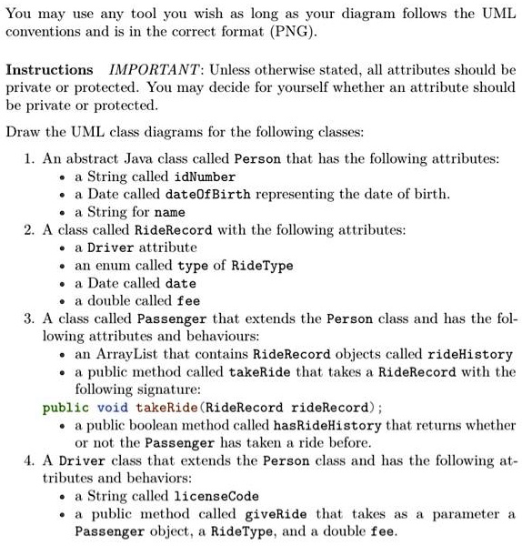 Solved Draw The Uml Class For The Following Java Classes You May Use Any Tool You Wish As