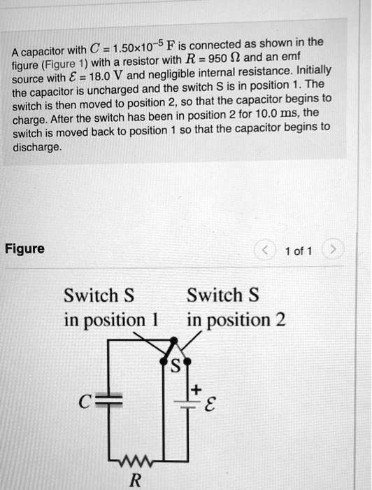 SOLVED: capacitor : with C = 1.50x10-5 F is connected as shown in the figure (Figure with ...
