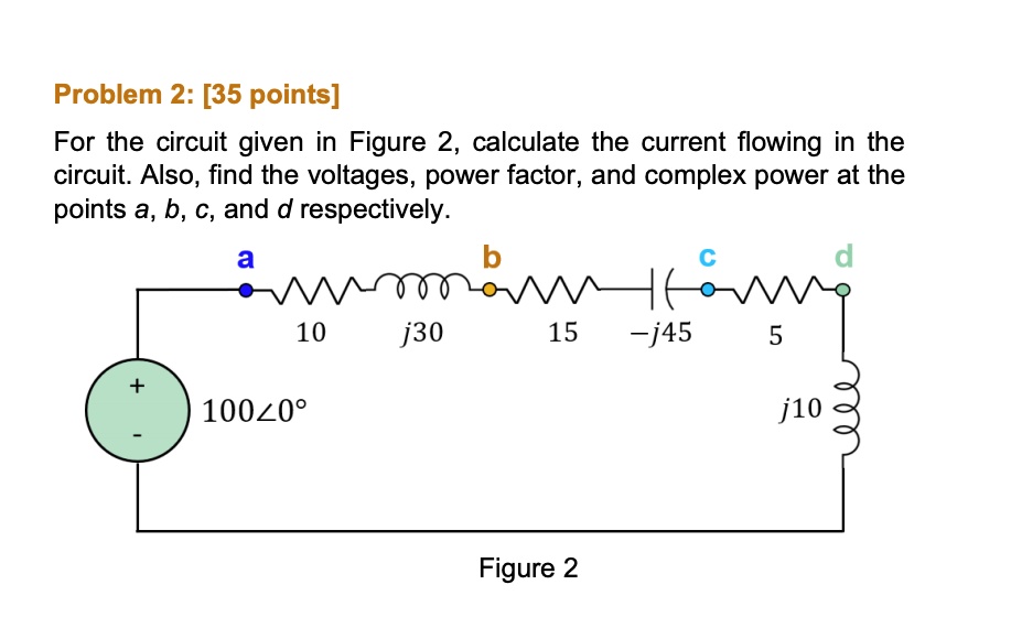 SOLVED: Electric power system e Problem 2: [35 points] For the circuit given in Figure 2 ...