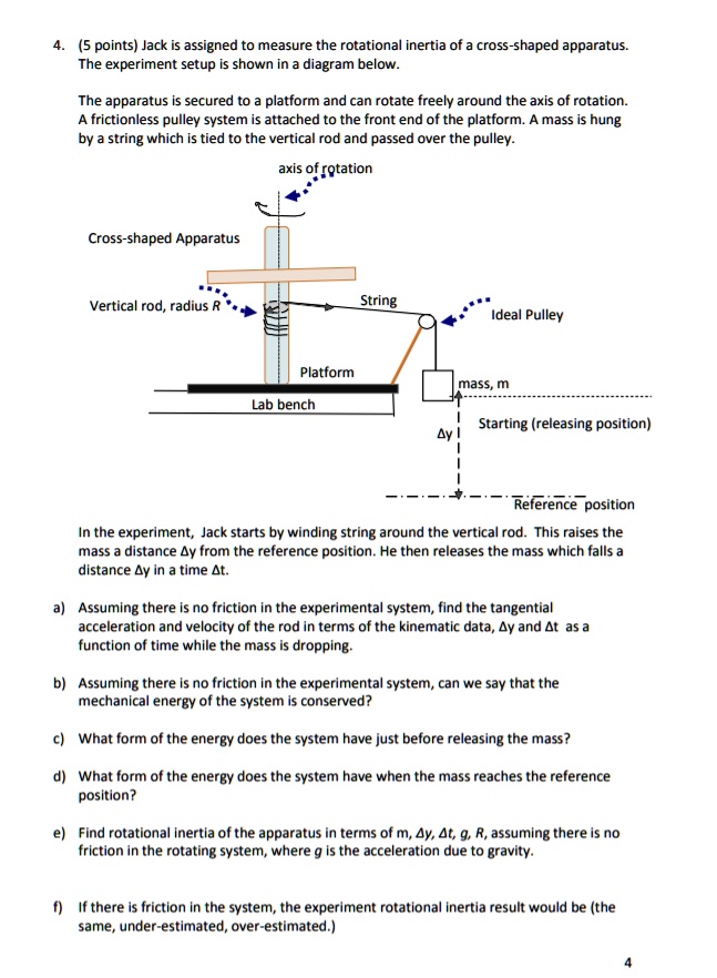 5 points jack is assigned to measure the rotational inertia of cross ...
