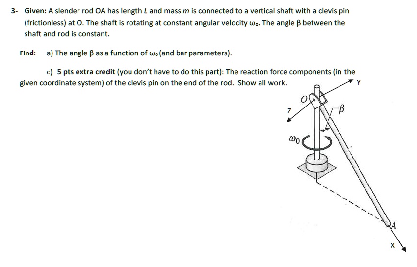 SOLVED: Given: A slender rod OA has length L and mass m is connected to ...
