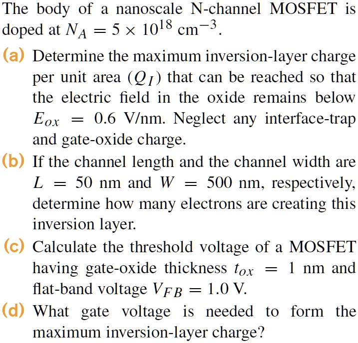 SOLVED: Problem 8.23 from Chapter 8 (MOSFET) of Principles of ...