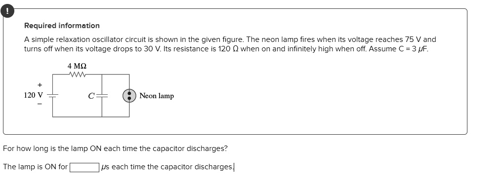 SOLVED: A simple relaxation oscillator circuit is shown in the given ...