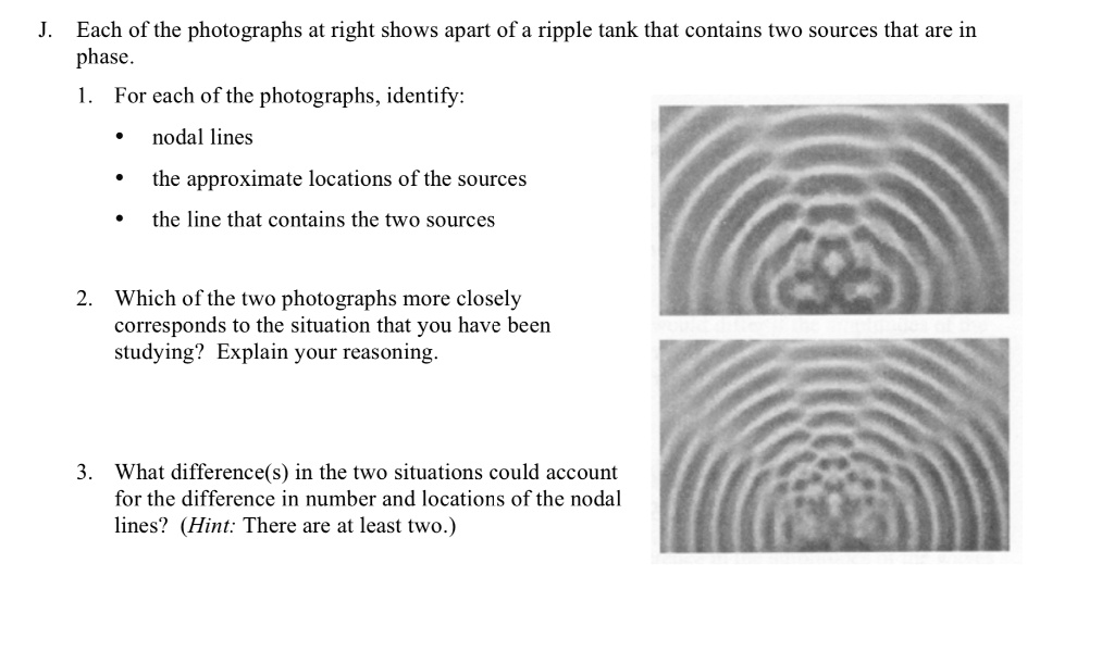 SOLVED: Each of the photographs at right shows apart of a ripple tank ...