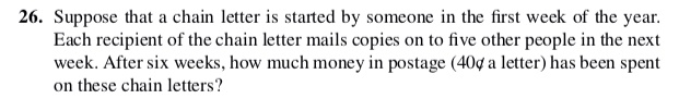 26 suppose that chain letter is stanted by someone in the first week of ...