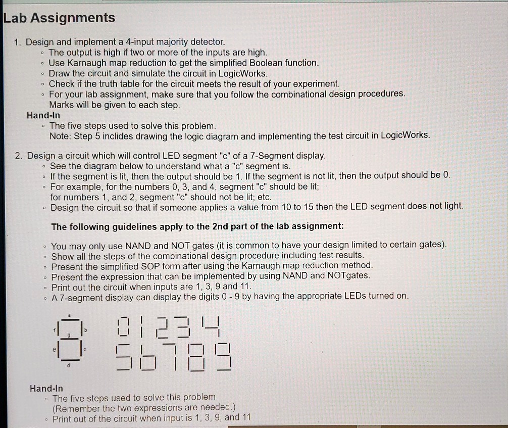 Solved Lab Assignments 1 Design And Implement A 4 Input Majority Detector The Output Is High 4458