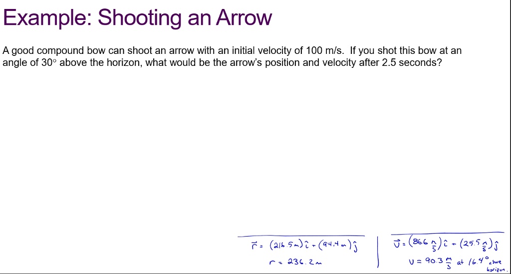 SOLVED: Example: Shooting an Arrow good compound bow can shoot an arrow ...