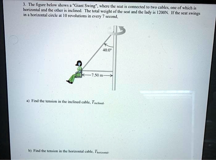 The figure below shows Giant Swing, where the seat is connected to two ...