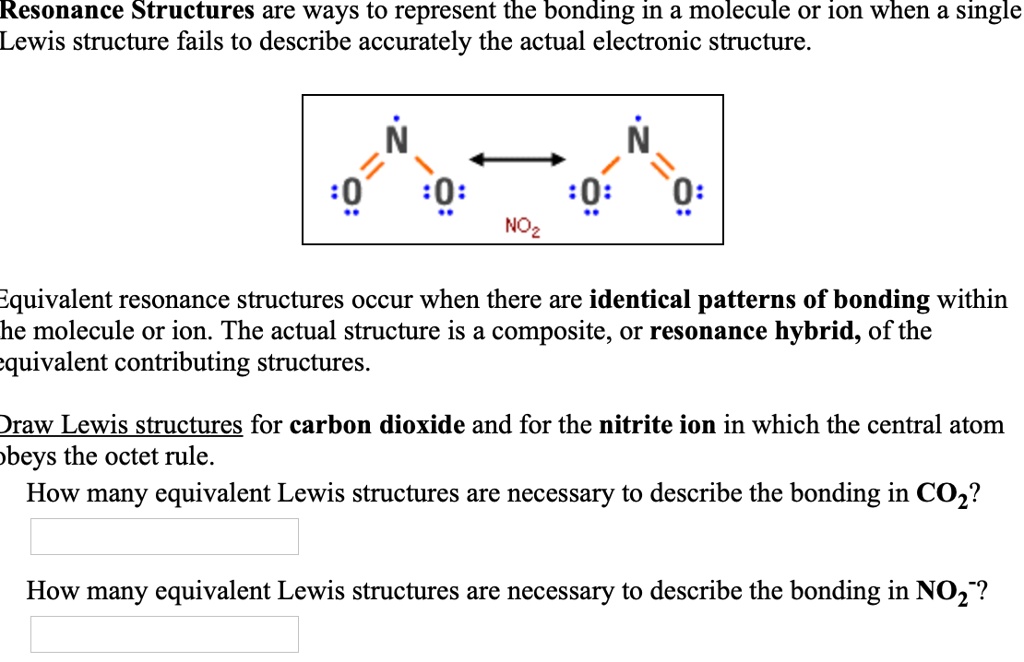 Resonance structures are ways to represent the bonding in a...