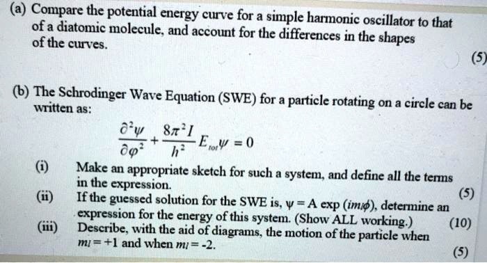 a compare the potential energy curve for simple harmonic oscillator to ...