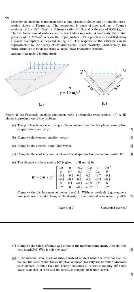 SOLVED: Q4 Consider the machine component with a long prismatic shape and a triangular cross ...