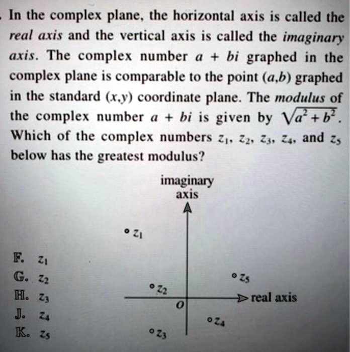 in the complex plane the horizontal axis is called the real axis and ...