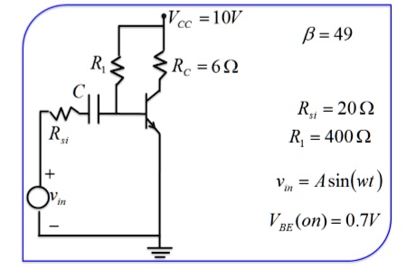SOLVED: Q9) For the following power amplifier circuit, plot the DC and ...