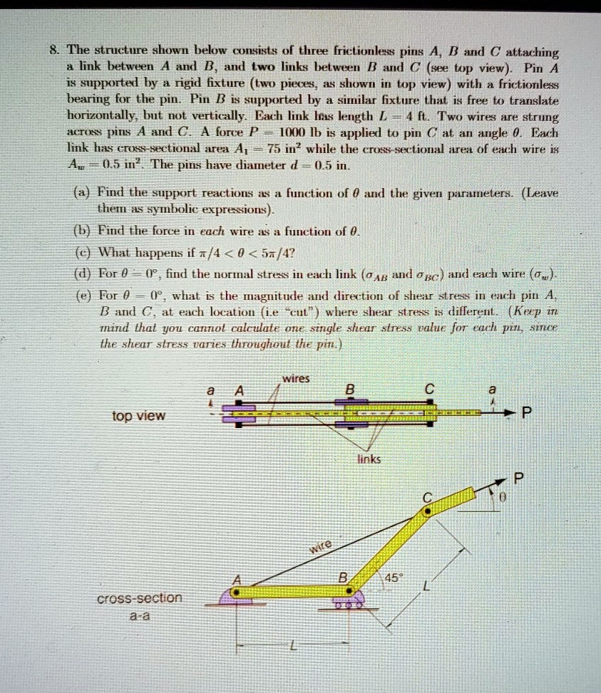 8 the structure shown below consists of three frictionless pins ab and ...