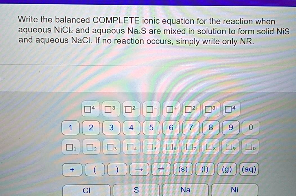 SOLVED: Write the balanced COMPLETE ionic equation for the reaction ...