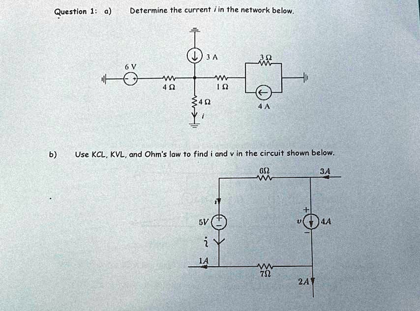 SOLVED: Please Do it legibly! thanks Question 1: Determine the current in the network below Use ...