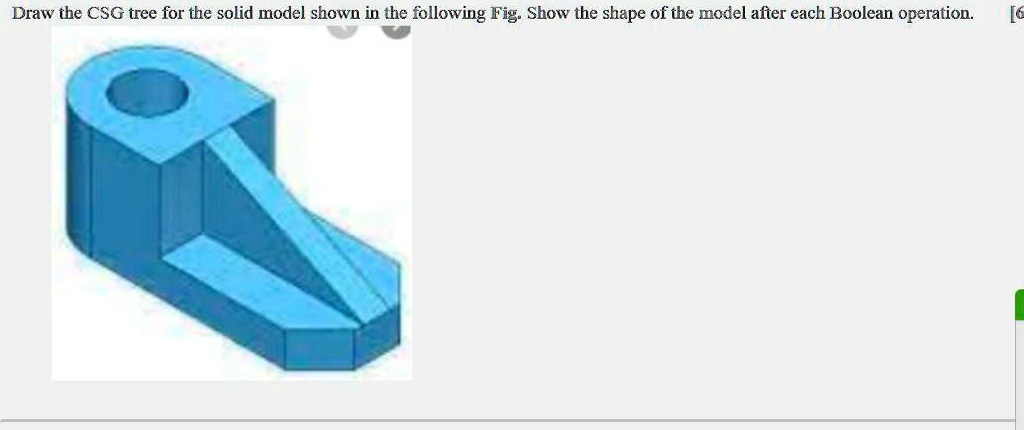 Solved Draw The Csg Tree For The Solid Model Shown In The Following Fig Show The Shape Of The