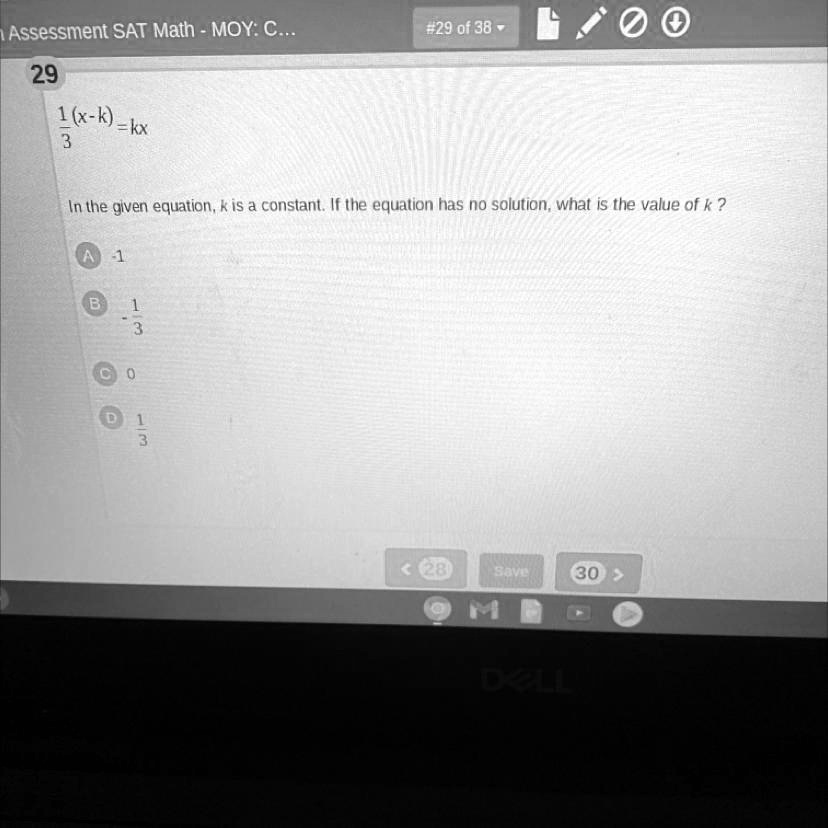 in the given equation k is a constant if the equation has no solution ...