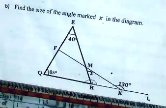 SOLVED: Find the size of the angle marked diagram-
