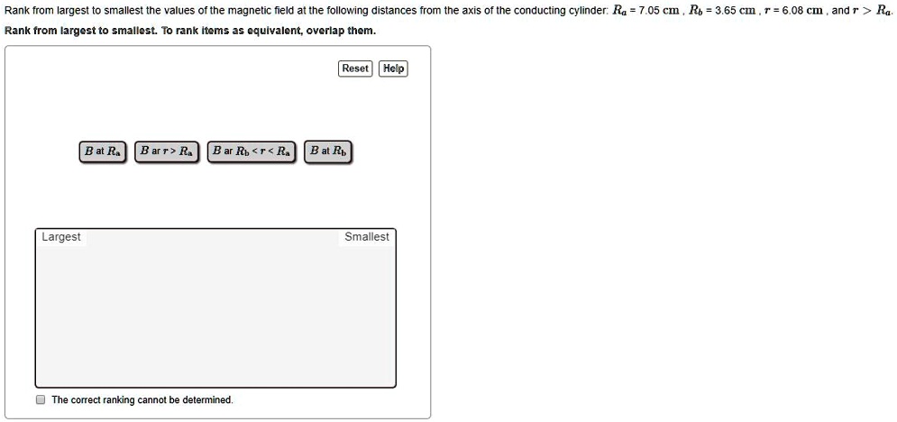 SOLVED: Rank from largest to smallest the values of the magnetic field ...