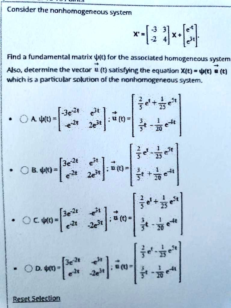 SOLVED:Consider the nonhomogeneous system 3 X= 2 Ax-[k Find a ...