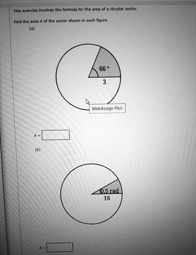 SOLVED: This exercise involves the formula for the area of a circular ...