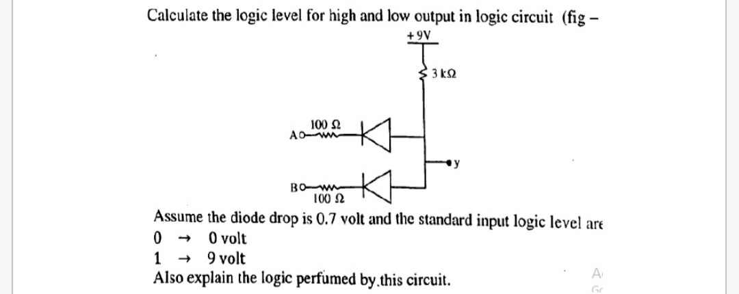 Calculate the logic level for high and low output in logic circuit (fig ...