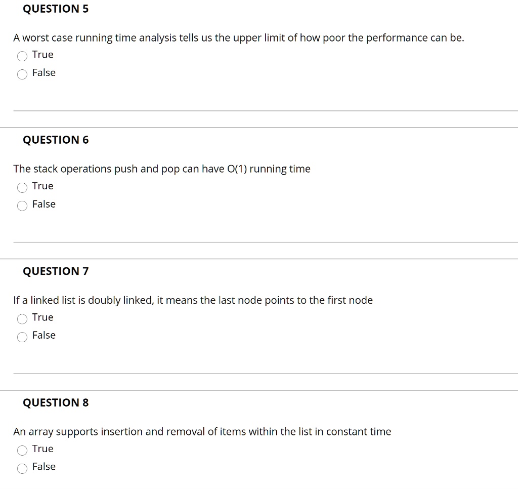 SOLVED: QUESTION 5 A worst case running time analysis tells us the ...