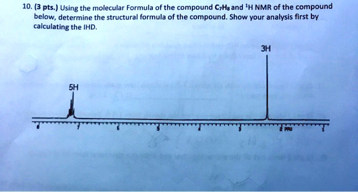 SOLVED: Using the molecular formula of the compound C,Hs and the 'H NMR ...