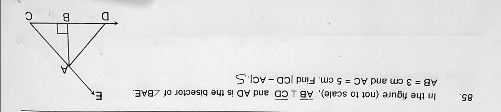 In the figure (not to scale), AB is perpendicular to CD and AD is the ...