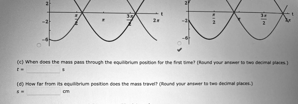 37 20 c when does the mass pass through the equilibrium position for ...