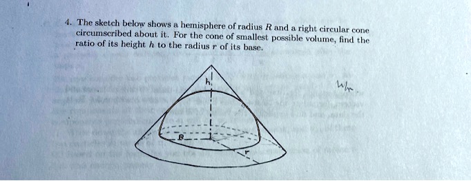 SOLVED: The sketch below shows a hemisphere of radius R and a right ...