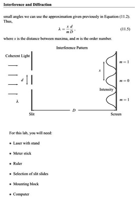 Interference and Diffraction small angles we can use the approximation ...
