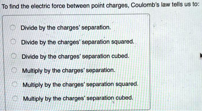 SOLVED: To find the electric force between point charges, Coulomb's law ...