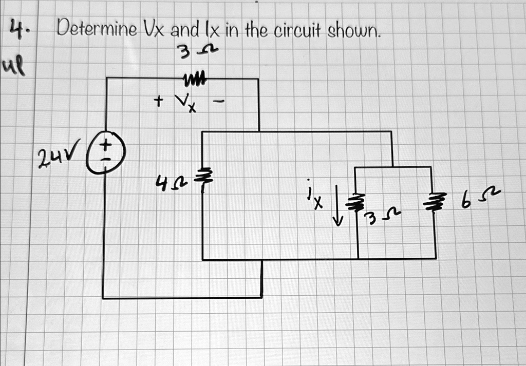 determine vx and ix in the circuit shown determine vx and ix in the circuit shown ue vx 24v c ...